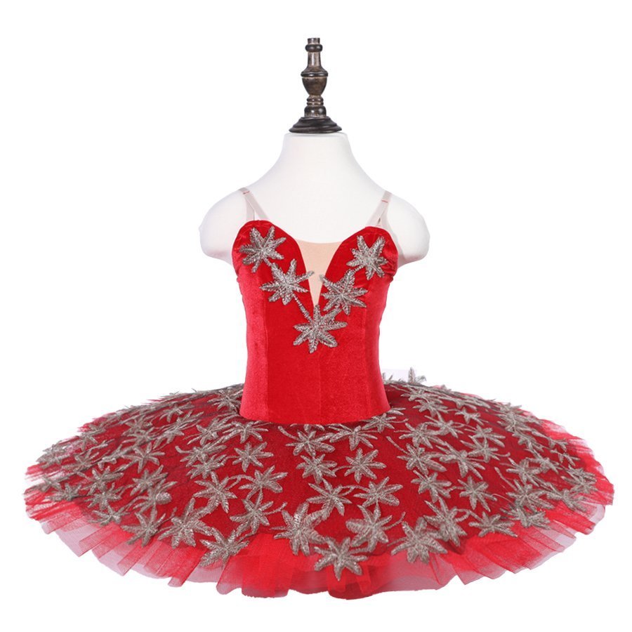 Girls Ballet Clothes: Radiant Red Tutu with Gold Flower Appliqué | Red ...