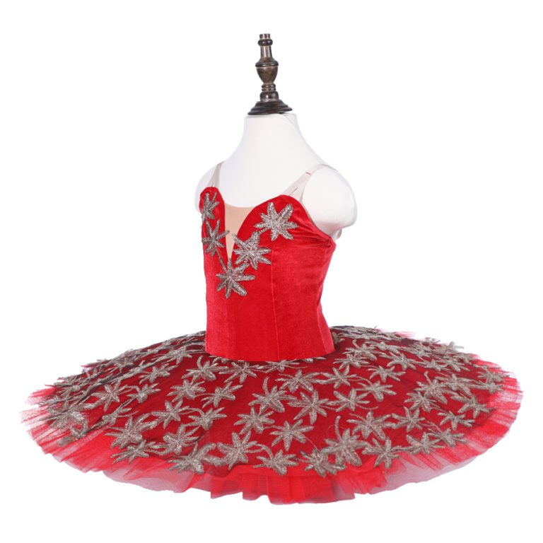Girls Ballet Clothes: Radiant Red Tutu with Gold Flower Appliqué | Red ...