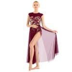 Maroon Dance Costume | Twirling Ballerinas | Maroon Lyrical Outfit